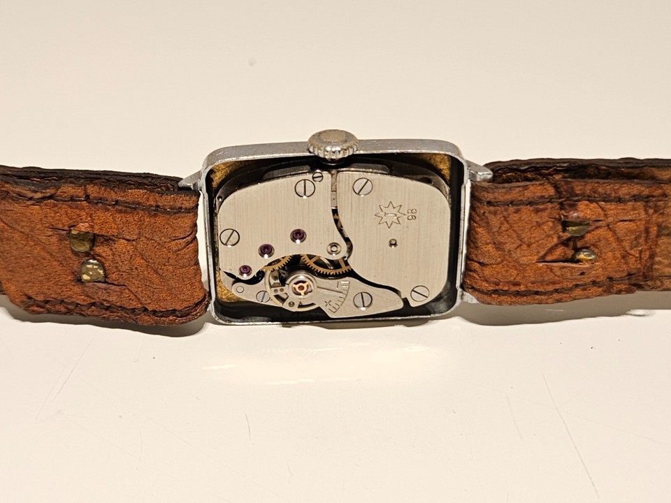 VINTAGE RARE EARLY RECTANGLE WW2 MILITARY MEN'S GERMANY WATCH "JUNGHANS ...