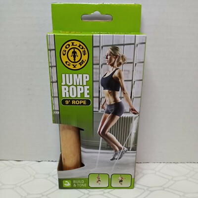 GOLDS GYM 9' Wooden Handle Jump Rope NYLON New In Package | eBay
