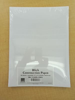 New BLICK Construction Paper 50 count packs - ASSORTED - 9" x 12" 5 pks ...