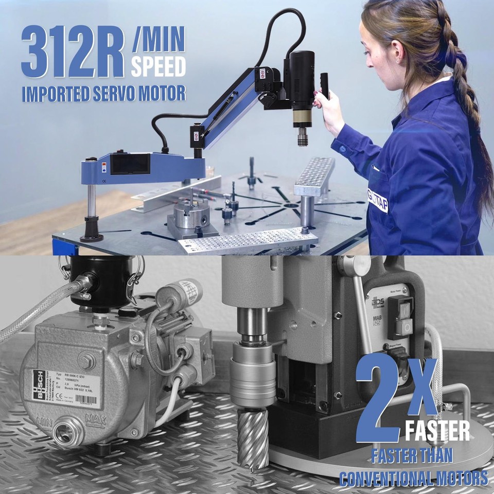M4-M24 360° Electric Touch Screen Tapping Arm Metal Drilling Machine ...
