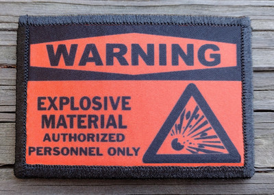 Warning Explosive Material Morale Patch Hook and Loop EOD Bomb Squad ...