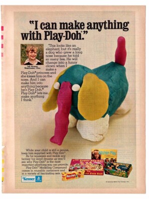 Vintage 70s mag print ad "I can make anything with Play-Doh." Kenner ...