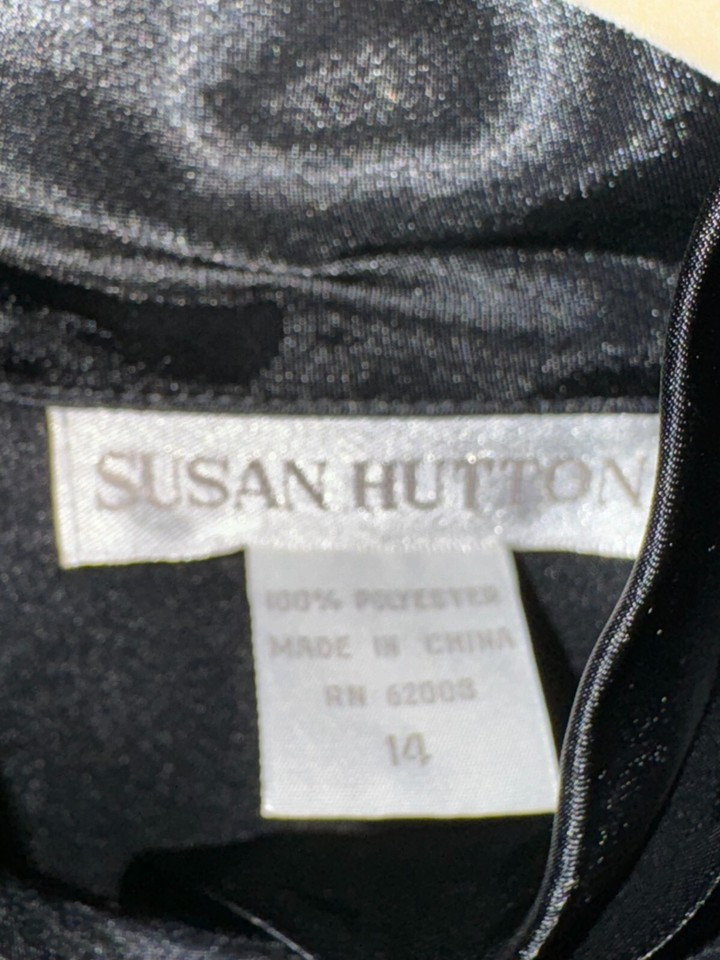Susan Hutton Black Button-up Blouse Size 14 | eBay