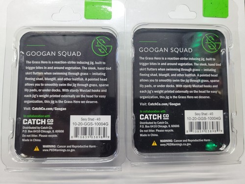 NEW Lot Of 2 Googan Squad Grass Hero Swim Jig 1/4 Oz Sexy Shad Fishing ...