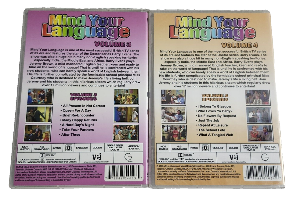Mind Your Language Volumes 3 & 4 All Regions 14 Episodes 170Mins Each ...