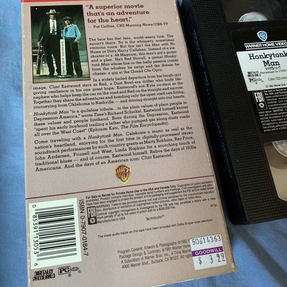 Clint & Kyle Eastwood Star In Honkytonk Man NOT A RENTAL EXCELLENT VHS ...
