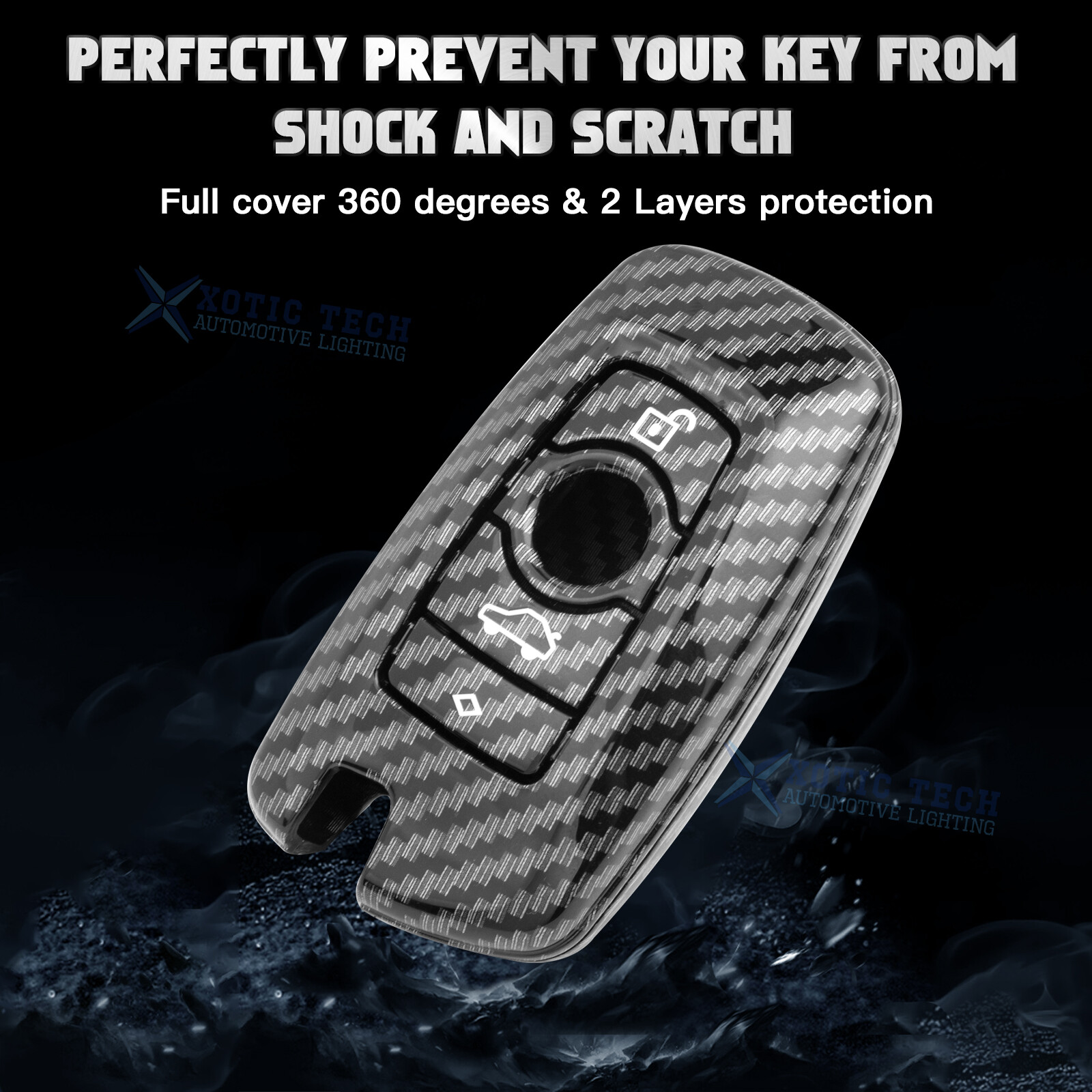 Carbon Fiber ABS Keyless Key Fob Shell Case For BMW 3 5 Series F30 F31 ...