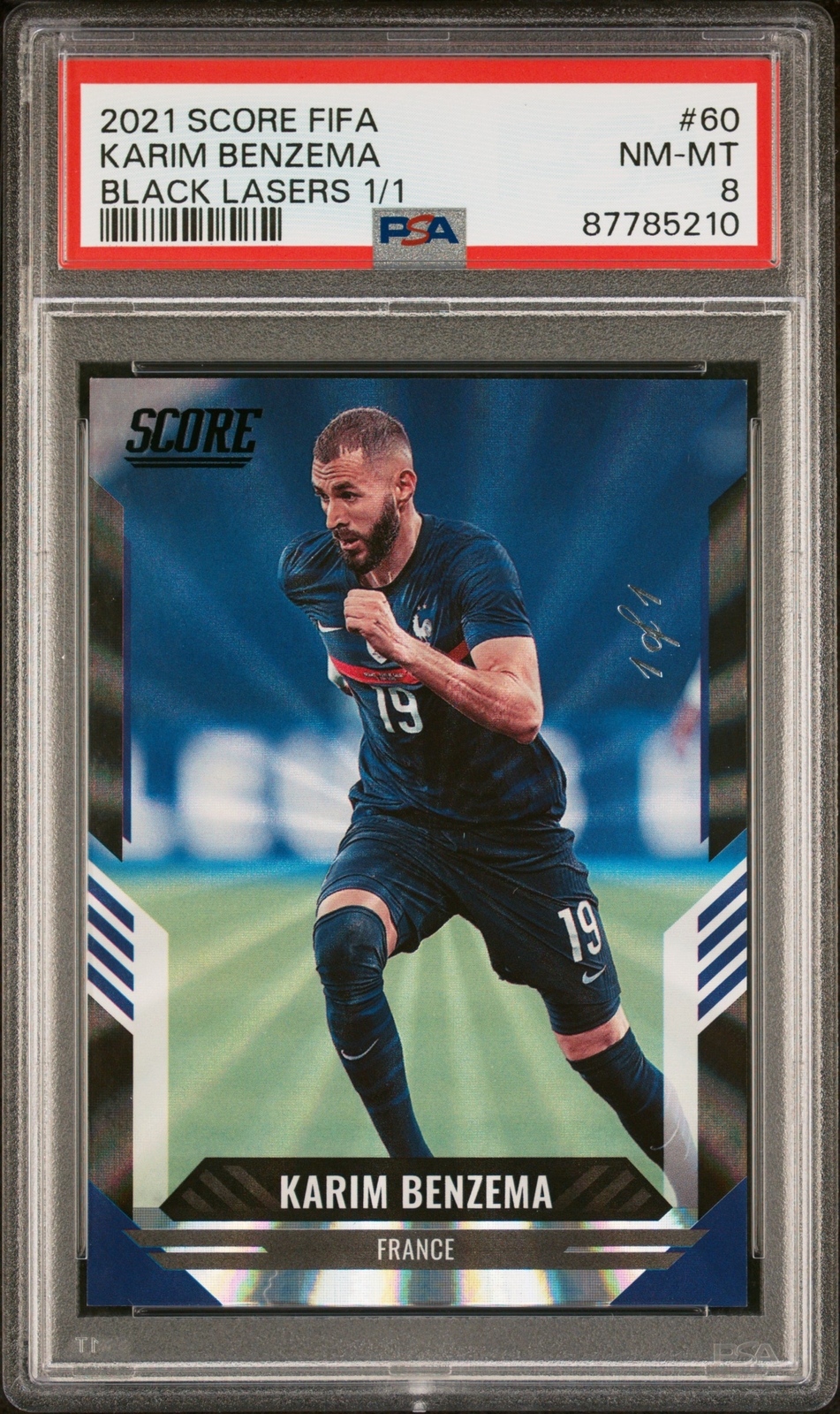 2021 PANINI SCORE FIFA BLACK LASERS 1/1 #60 KARIM BENZEMA 1/1 PSA 8 | eBay
