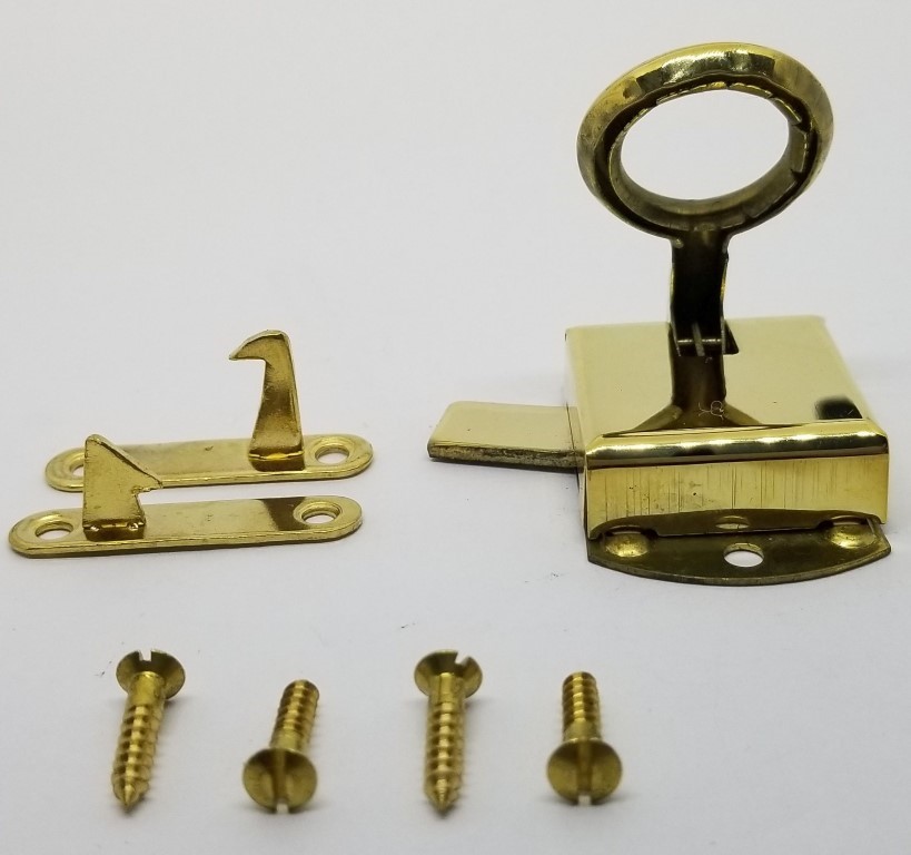 RIGHT HAND Solid BRASS Napanee Wilson Ring Cabinet Door Latch Hoosier ...