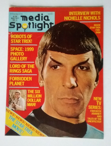 "MEDIA SPOTLIGHT" MAGAZINE" #4 1977 "SPOCK" LEONARD NIMOY STAR TREK ...