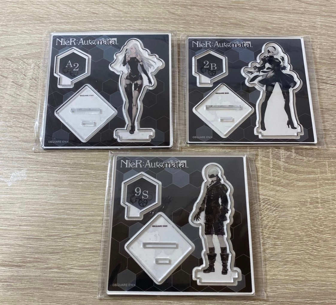 Square Enix NieR Automata Acrylic Stand Figure 2B A2 9S set of 3 Cafe ...