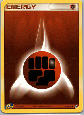 FIGHTING ENERGY 105/109 EX Ruby & Sapphire Pokemon ENERGY WOTC Card EX ...