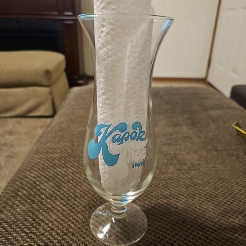 Vtg Kapok Tree Inn/Peter Pan Inn Hurricane glass 10" Tall Cocktail 1970 ...