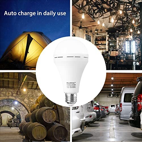 Rechargeable Emergency Light Bulb for Power Outage, Battery Backup LED ...