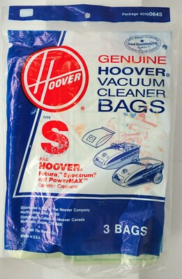 Hoover GENUINE Vacuum Cleaner Bags Type S 3-bags Fits:Futura Spectrum ...