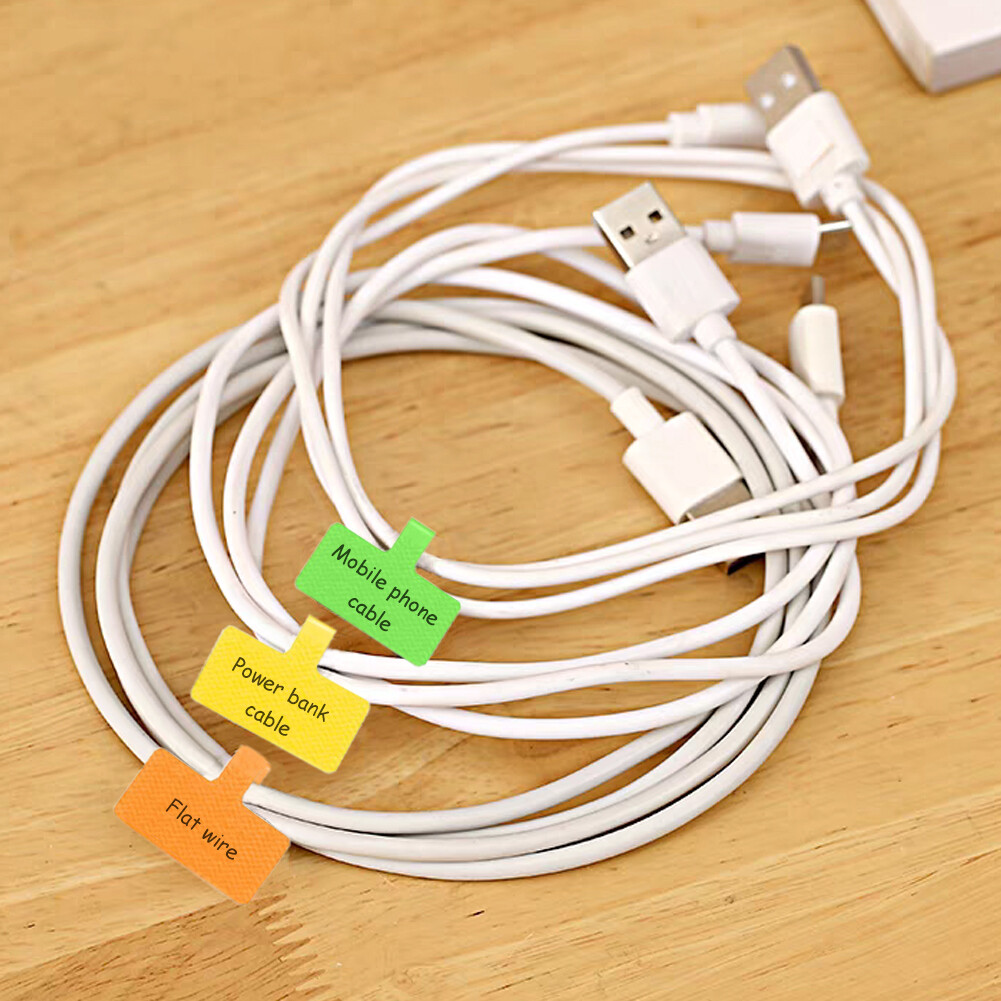 24pcs Hook And Loop Identification Tag Cable Label DIY Wire Management ...
