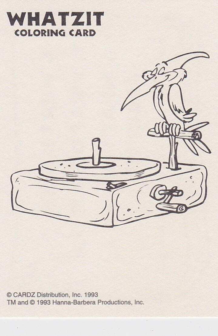 1993 THE FLINTSTONES SINGLE TRADING CARD WHATZIT COLORING CARD A2 ...