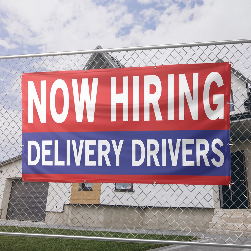 Now Hiring Delivery Drivers 13 oz Heavy Duty Vinyl Banner Jobs ...