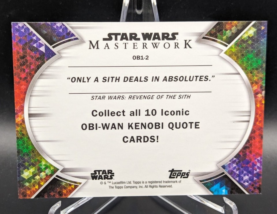 Star Wars Topps Masterwork 2022 Obi-Wan Kenobi Quote OB1-2 Deal On ...