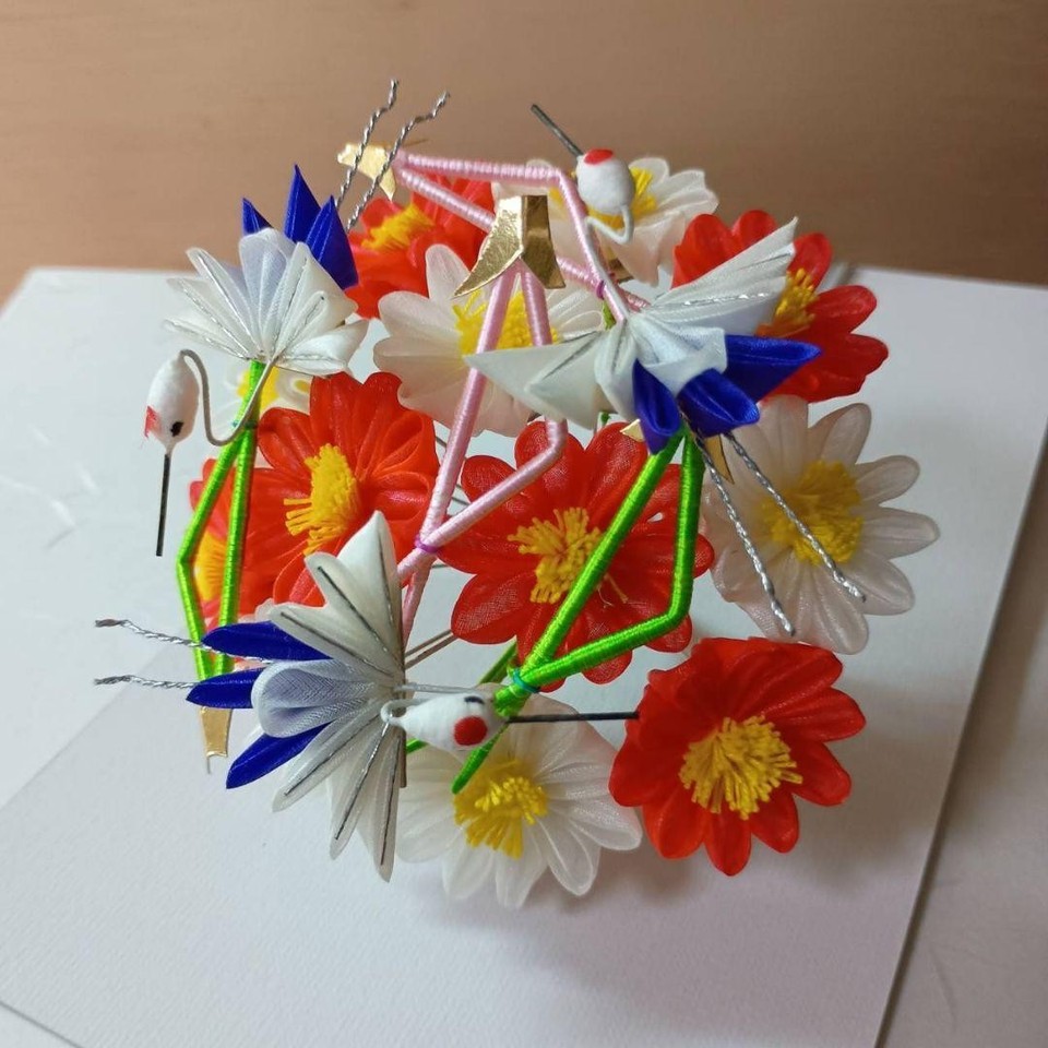 Hair Maiko Decoration January Kanzashi Flower kimono pin Katsuyama ...