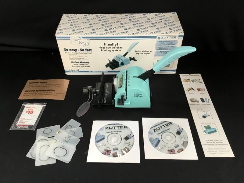 ZUTTER Binding Machine - New In Box - Journals, Books, Albums ...