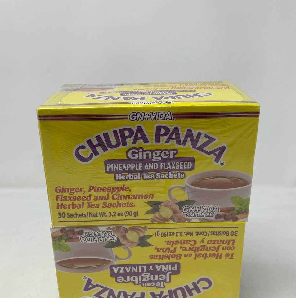 GN+Vida CHUPA PANZA Ginger, Pineapple, Flaxseed & Cinnamon Herbal Tea ...