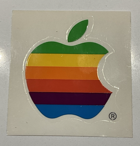Original Vintage Apple Sticker Rainbow Logo Decal 3"x2.75" | eBay