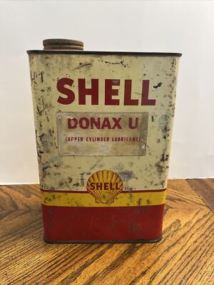 Vintage 1950s Shell Donax U Upper Cylinder Lubricant Gallon Oil Can | eBay