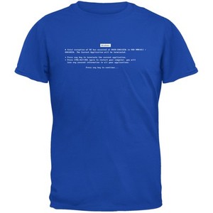 Blue Screen Of Death Royal Adult T-Shirt | eBay