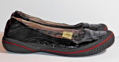 MERRELL LUNA Black Patent Leather Flats Comfort Footwear Shoes Women's ...