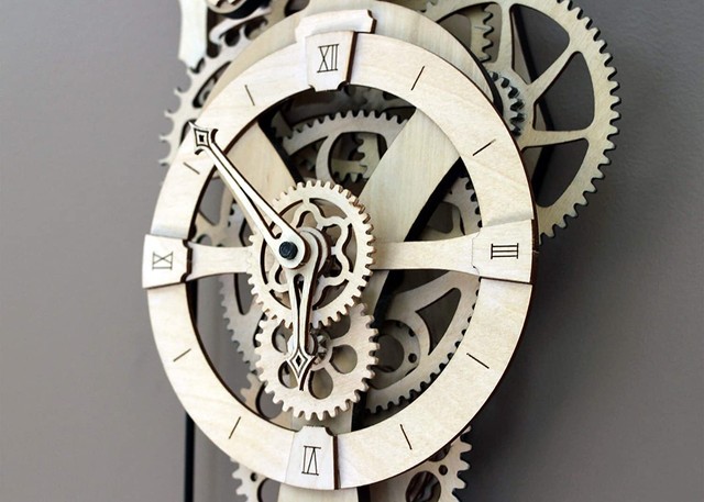 See Notes Abong David K1021 Mechanical 3d Clock Natural Wood Puzzle ...