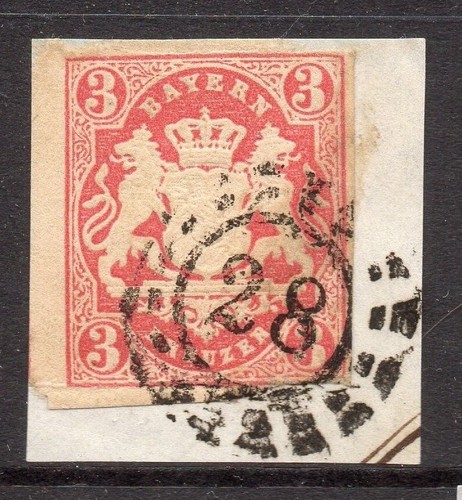 Bayern 1860s Early Issue Fine Used 3kr. Postmark Piece 154761 | eBay