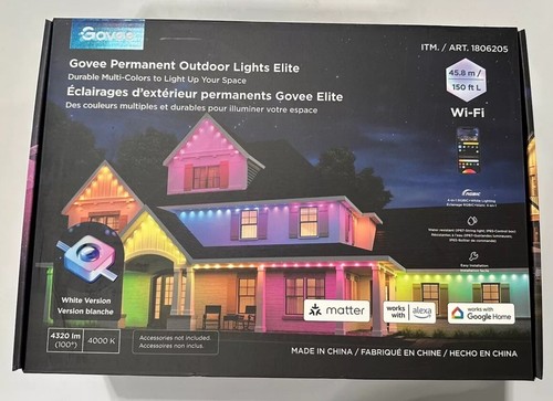 Govee Permanent Outdoor Lights Elite Pro 150ft White New In Box Sealed ...