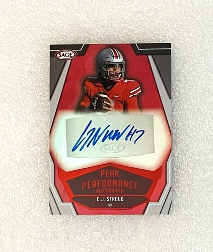 CJ Stroud Rookie Auto PEAK PERFORMANCE RED RC Autograph | eBay