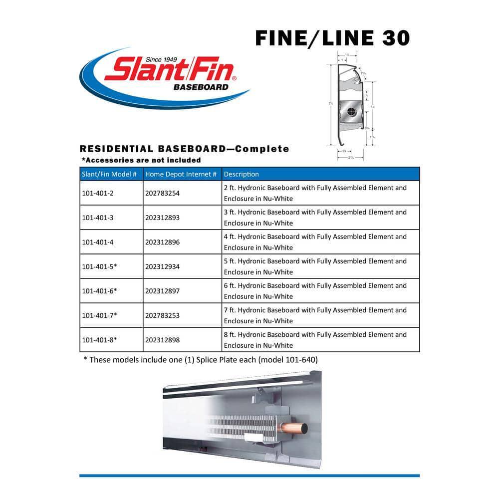 Slant/Fin Baseboard Heaters 30.5 Ft. Hot Water Baseboard Fully ...
