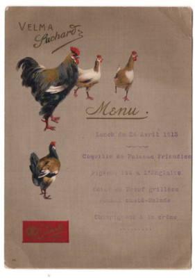 Velma Suchard Chocolat Menu - Early 1900s | eBay