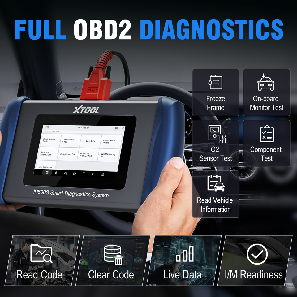 USED XTOOL IP508S OBD2 Scanner Car Diagnostic Tool Check Engine ABS ...