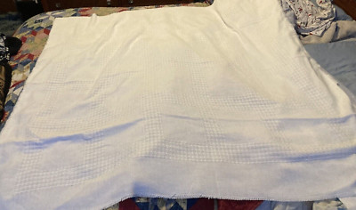 Rare Ivory Afghan/Tablecloth 14-Ct Cross Stitch wtih squares Fabric | eBay