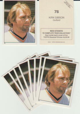 Kirk Gibson RC rookie card, 1981 Topps Stickers #78, Detroit Tigers | eBay
