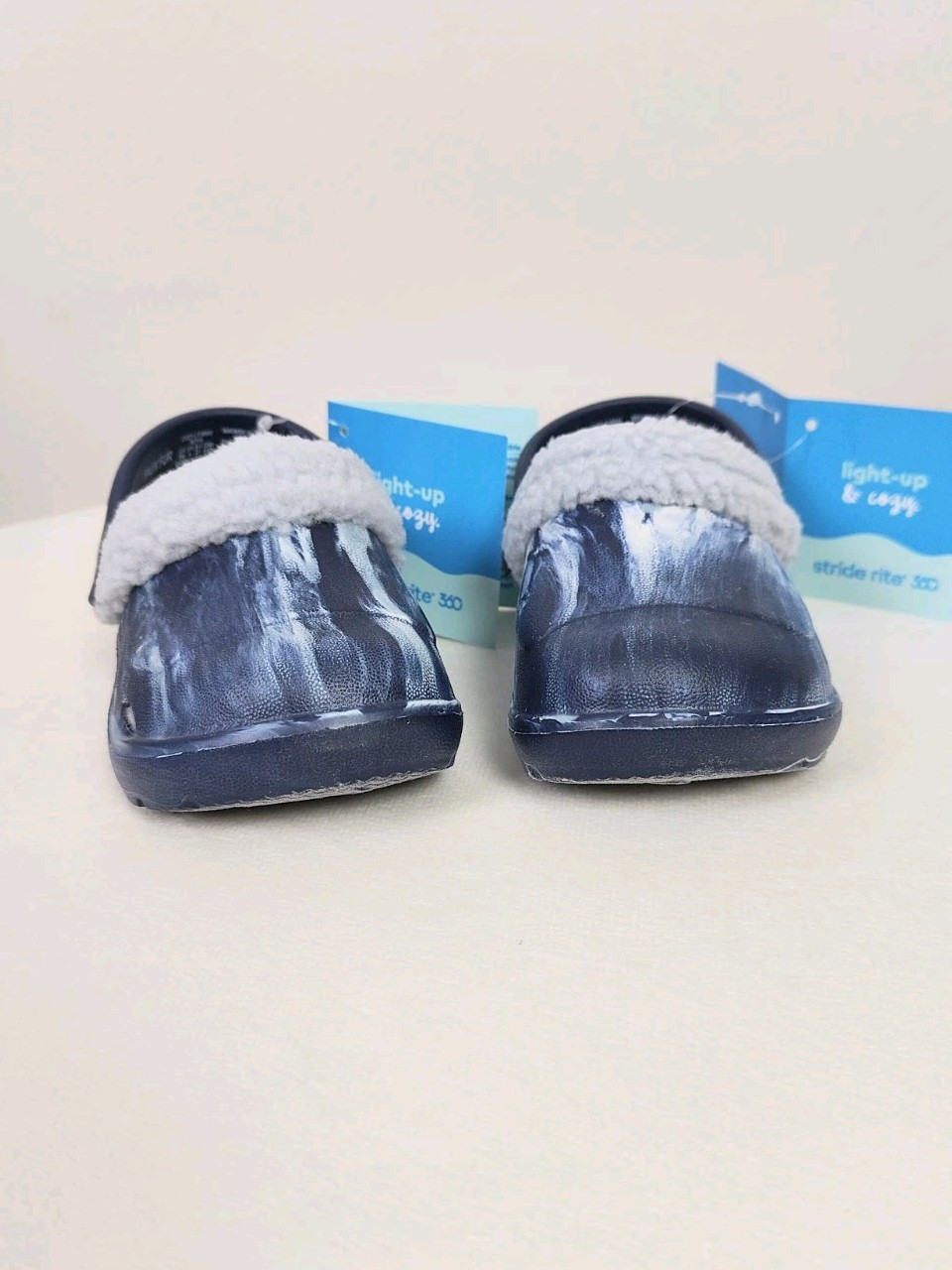Stride Rite Size 5 Cozy Lit Bray Slip-ons Light Up Blue Sandals Faux ...