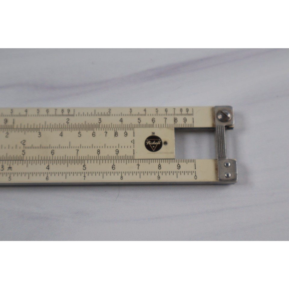 Pickett N 200-T Trig Slide Rule 6" with Leather Case Metal White EDC ...