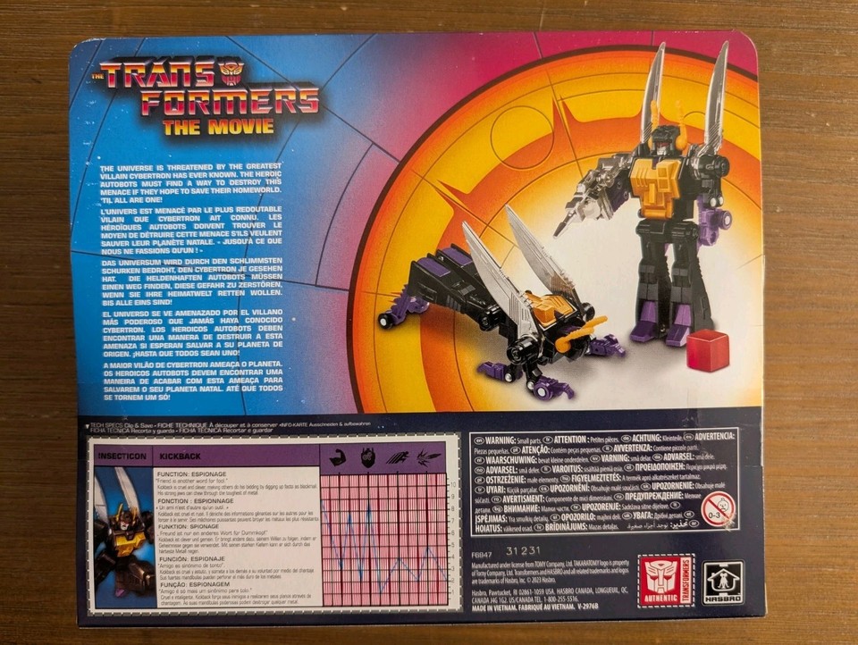 Transformers the Movie Kickback Insecticon Decepticon with Energon ...