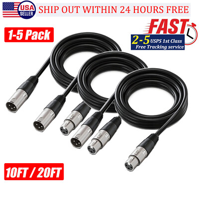 Premium XLR Male to Female All Sizes Microphone Cable Balanced 3 Pin ...