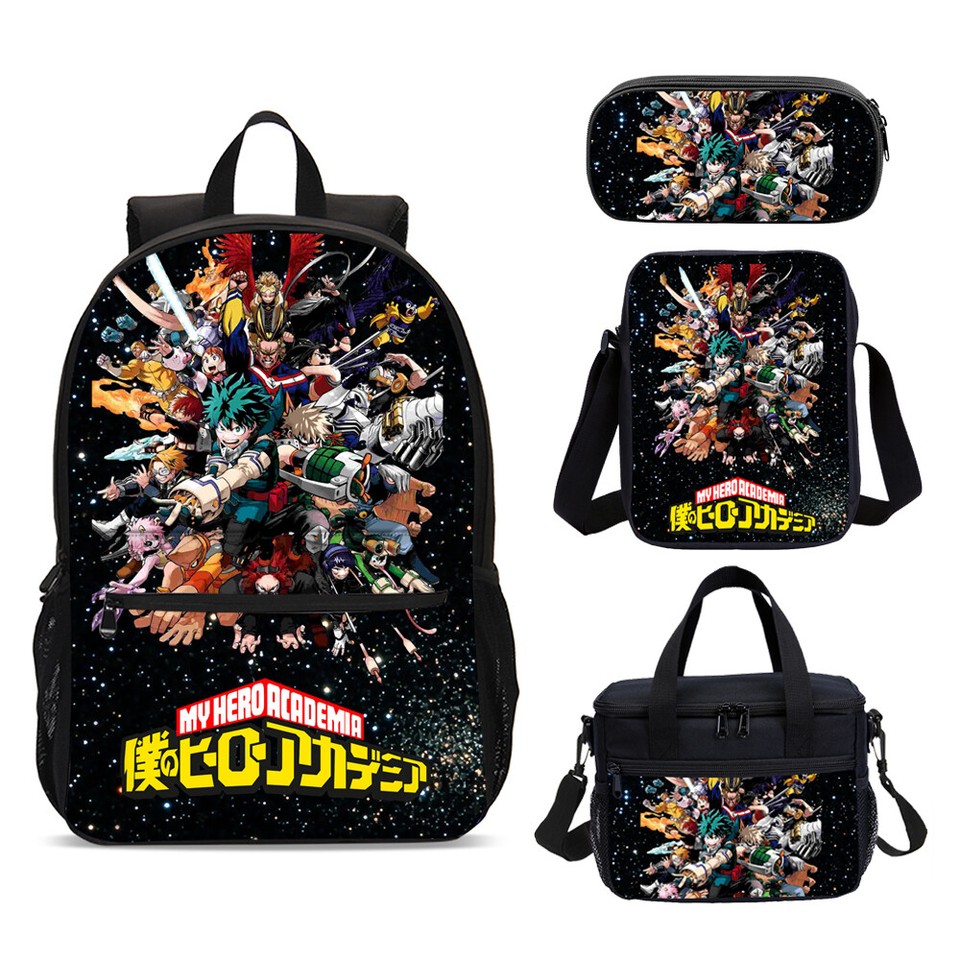 My Hero Academia Anime Deku Kids School Backpack Insulated Lunch Bag ...