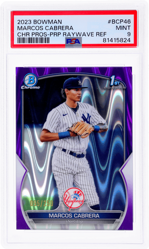 2023 Bowman - Chrome Prospects Marcos Cabrera #BCP-46 Purple Raywave Refractor /250 (RC) for ...