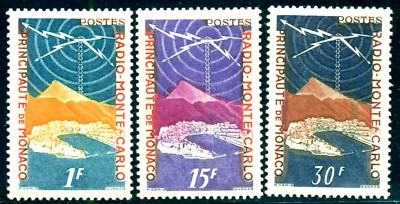 1951 Monte Carlo Radio,transmitter,antenna,harbor,Monaco,Mi.448,MNH | eBay