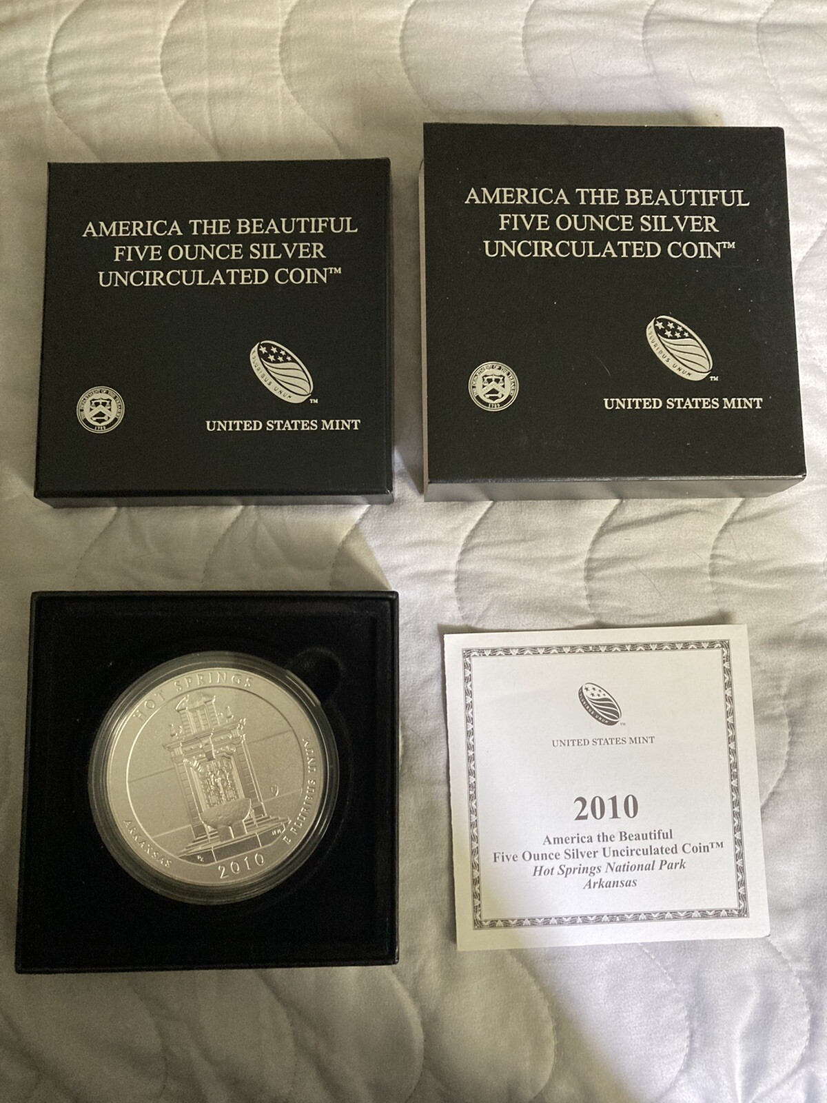 2010 P America The Beautiful Hot Springs 5 oz .999 fine Silver In ...