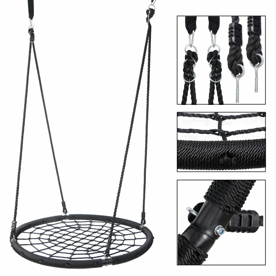 Tree Swing Platform Spider Web Hanging Straps Net Kit Kids Swing Holds ...