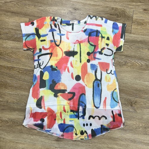Jess & Jane Shirt Women's Small Abstract Wearable Art Layer Lagenlook ...
