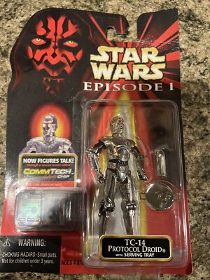 Star Wars Episode One TC-14 Protocol Droid Action Figure & Star Case ...